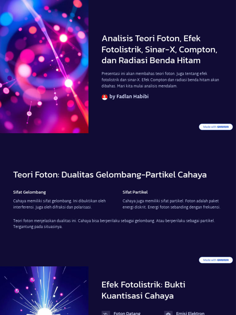 Analisis-Teori-Foton-Efek-Fotolistrik-Sinar-X-Compton-dan-Radiasi-Benda-Hitam | PDF