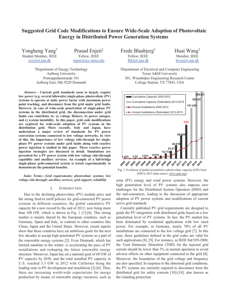 Suggested Grid Code Modificationsto Ensure Widescale Adoptionof ...