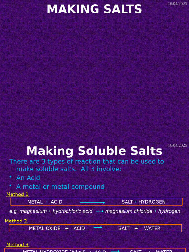 How to Make Soluble Salts | PDF | Acid | Salt (Chemistry)