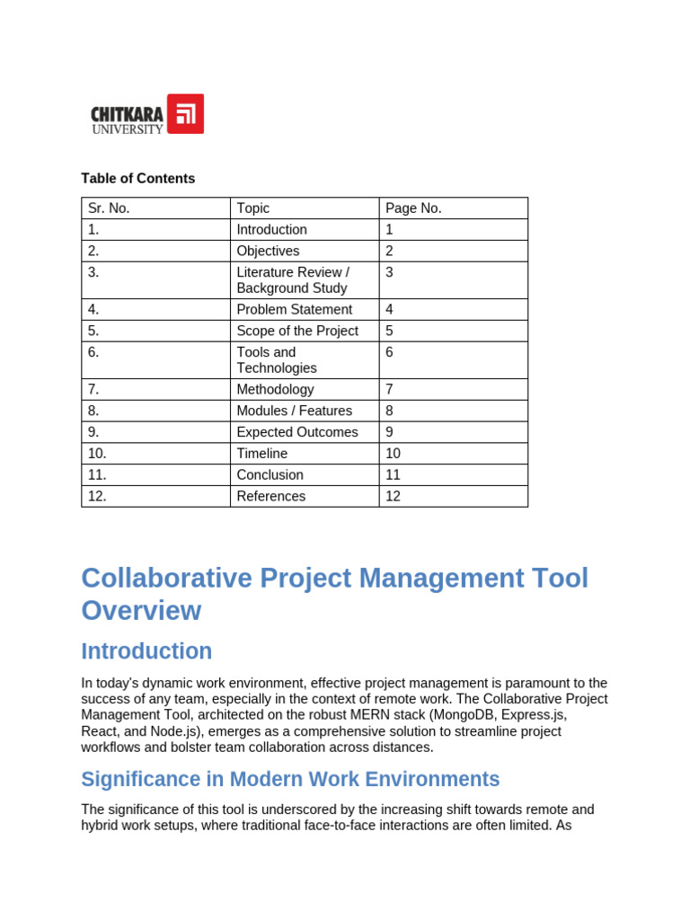 Collaborative Project Management Tool Overview | PDF | Project Management | Software Development ...