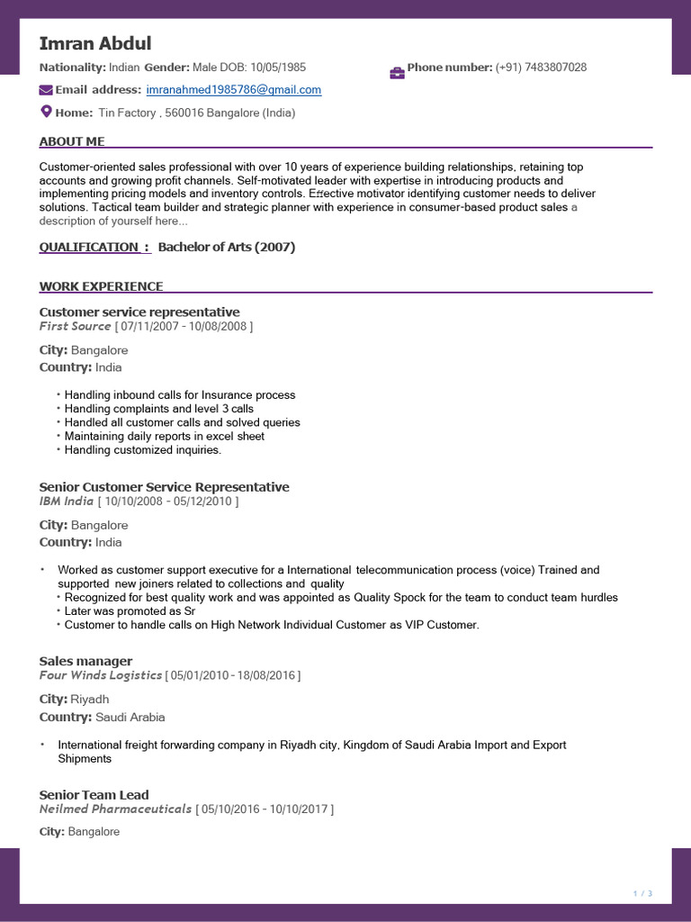 Naukri ImranAhmed (11y 0m) | PDF | Retail | Sales