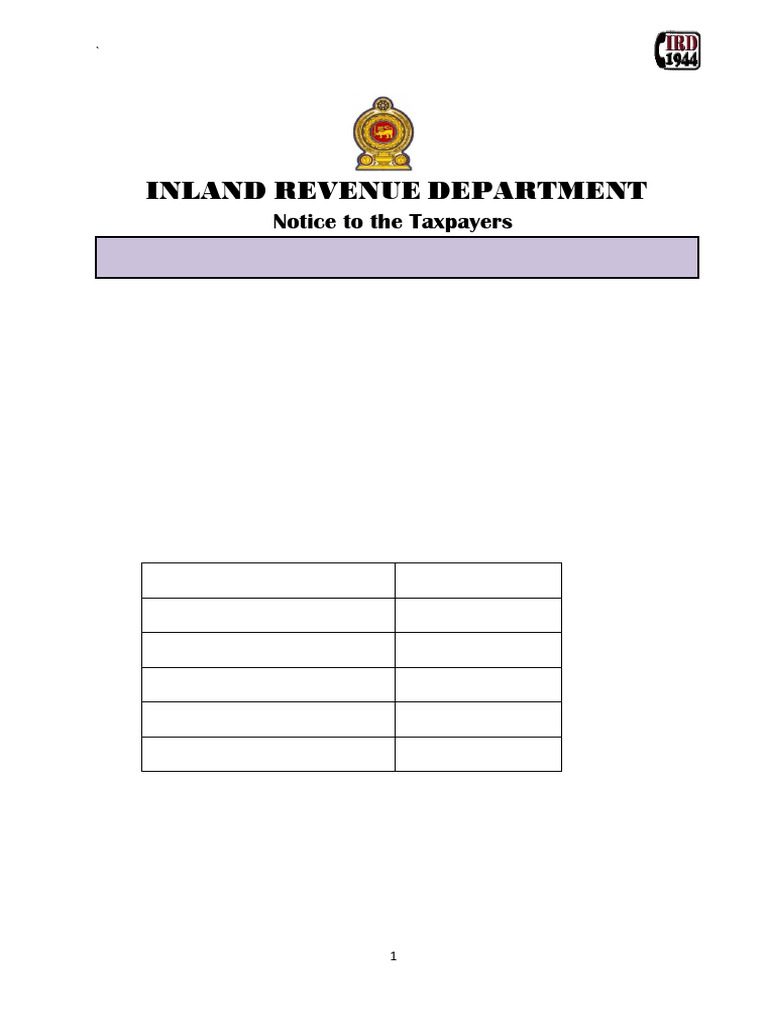 LK IRD Income Tax Update | PDF | Taxes | Income Tax In The United States