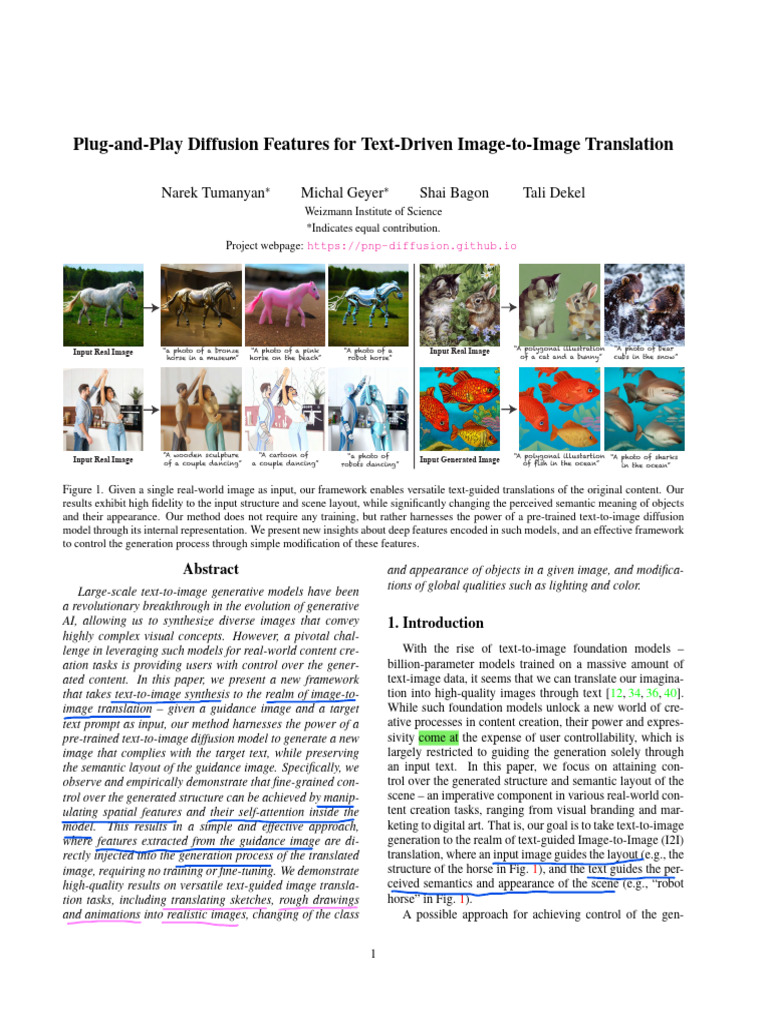 Plug and Play Diffusion Feature | PDF | Machine Learning | Artificial Intelligence