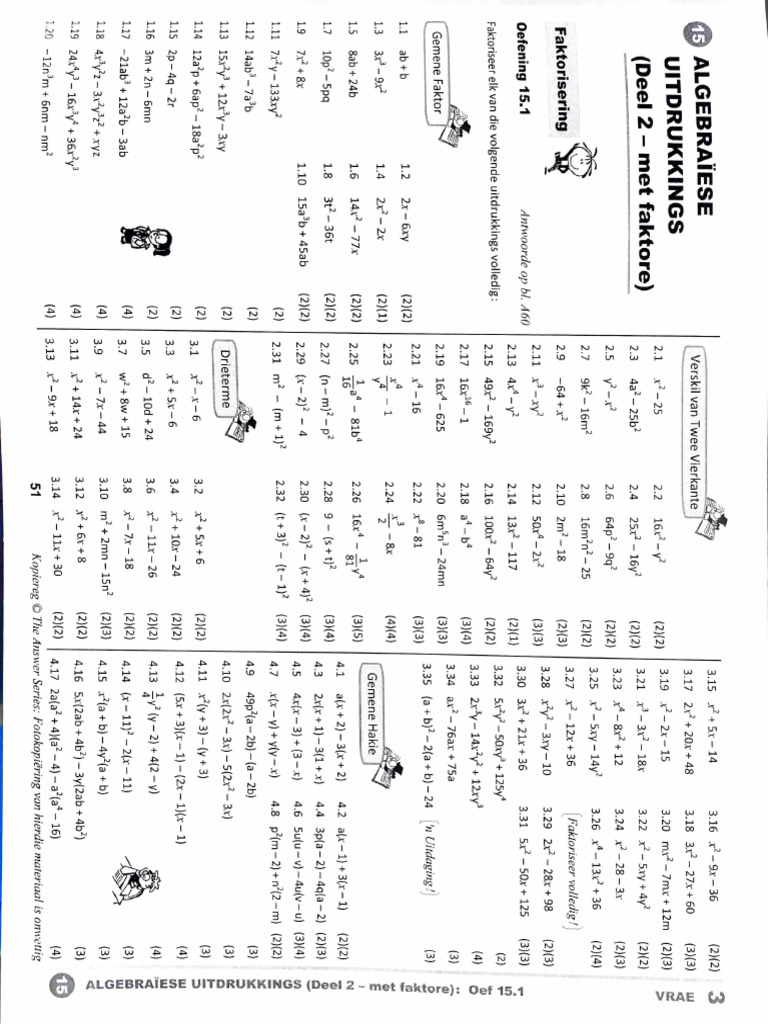 gr9 Faktorering Vrae | PDF