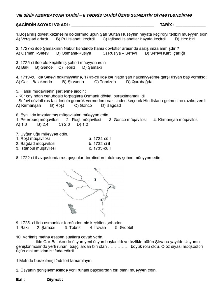 Azərbaycan Tarixi 8 KSQ 2 Yeni | PDF