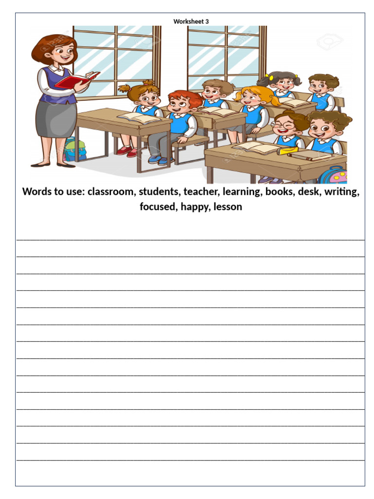 Classroom Picture Composition Worksheet | PDF