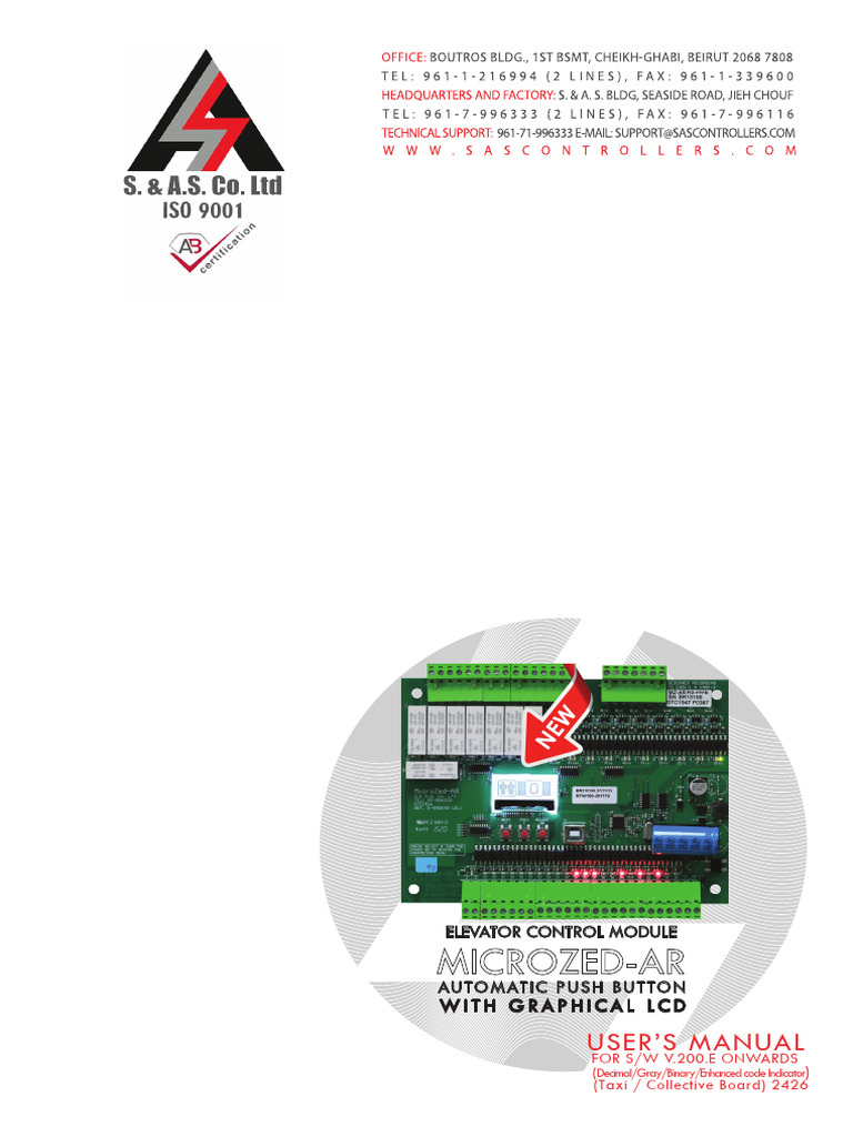 Microzed-AR v31 Operators Manual | PDF | Elevator | Personal Computers