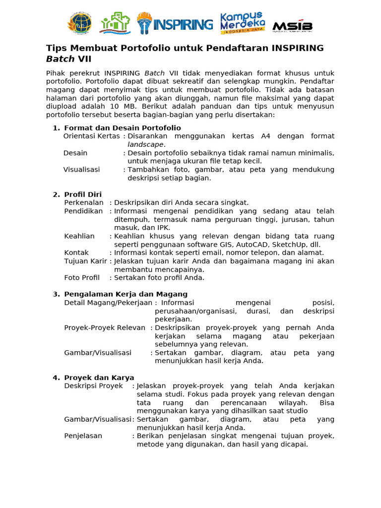 Tips Membuat Portofolio | PDF