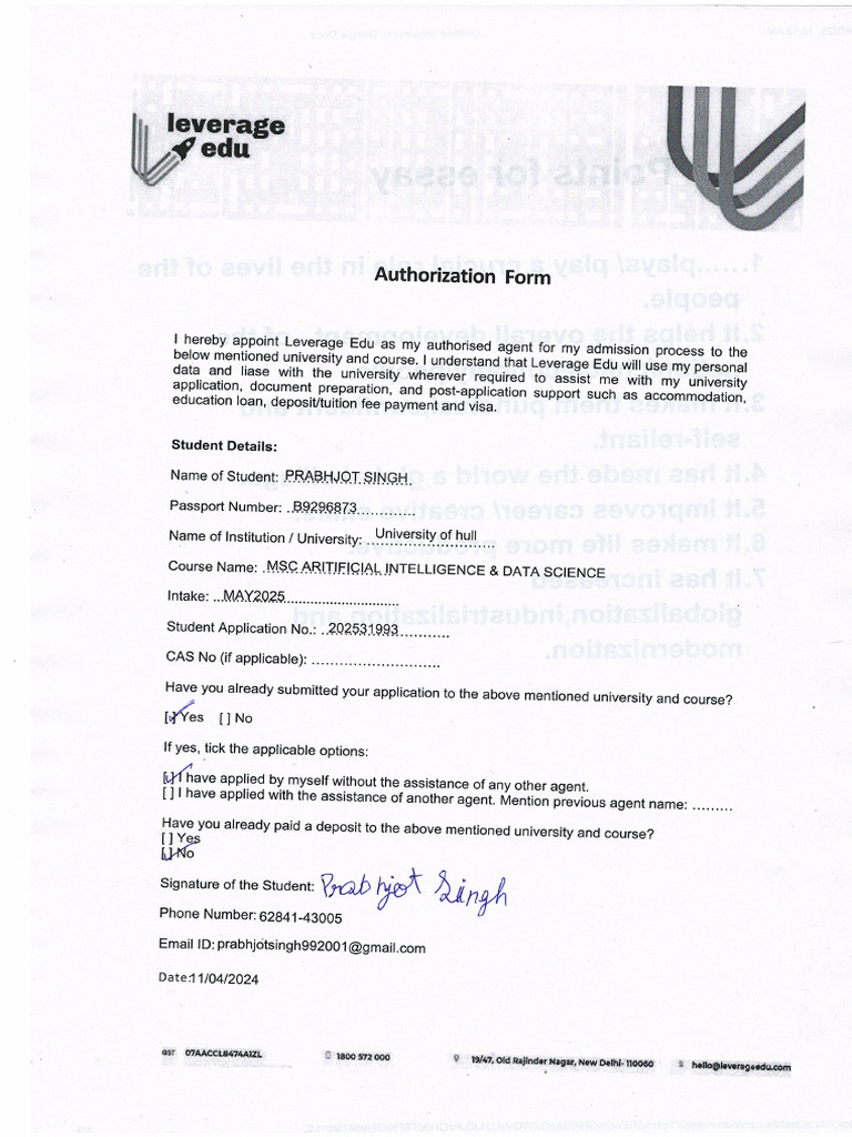 PRABHJOT AUTHORITY | PDF