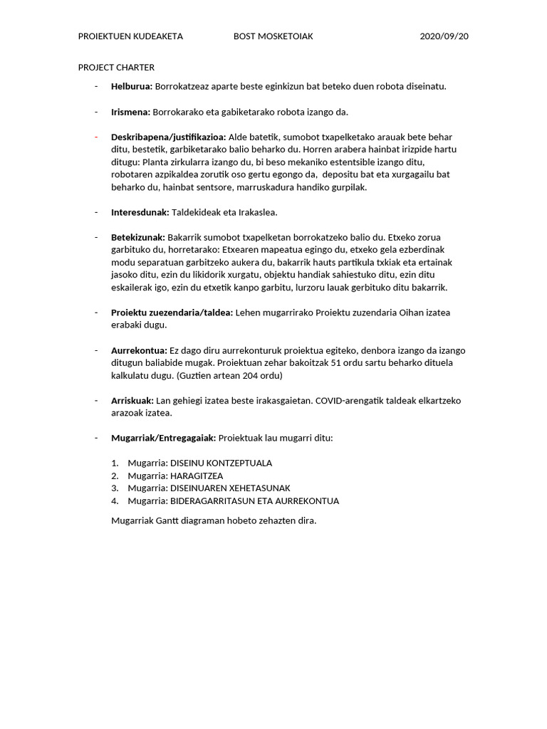 Project Charter | PDF