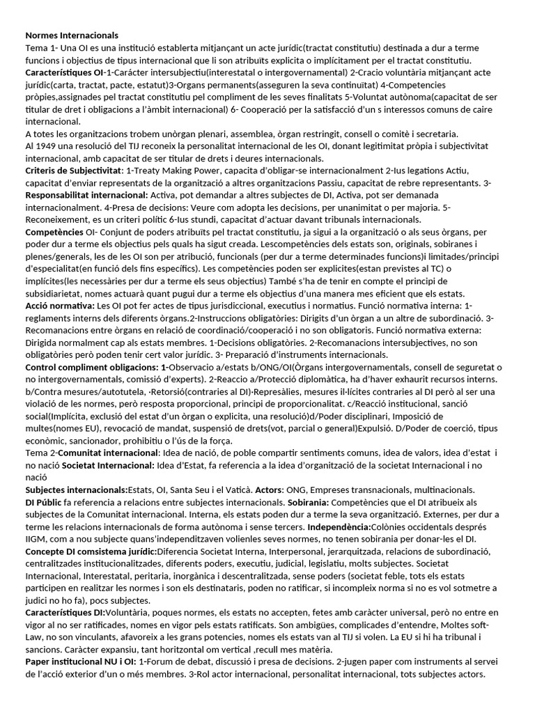Normes Internacionals resum examen | PDF