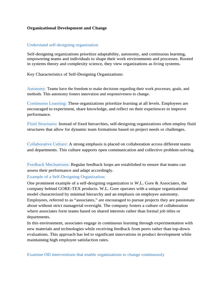 Organizational Development and Change | PDF | Performance Appraisal ...