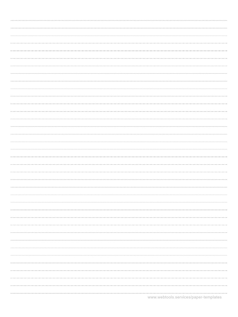 Black Dotted Line Writing Paper Template of 7 - 1mm Line Height-A4 With ...