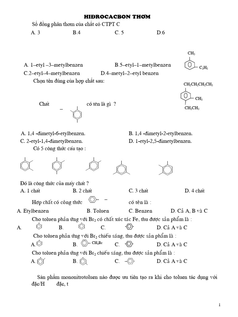 Trac Nghiem Hidrocacbon Thom | PDF