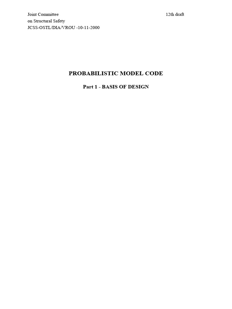 JCSS Probablistic Model Code | PDF | Reliability Engineering | Variable (Mathematics)