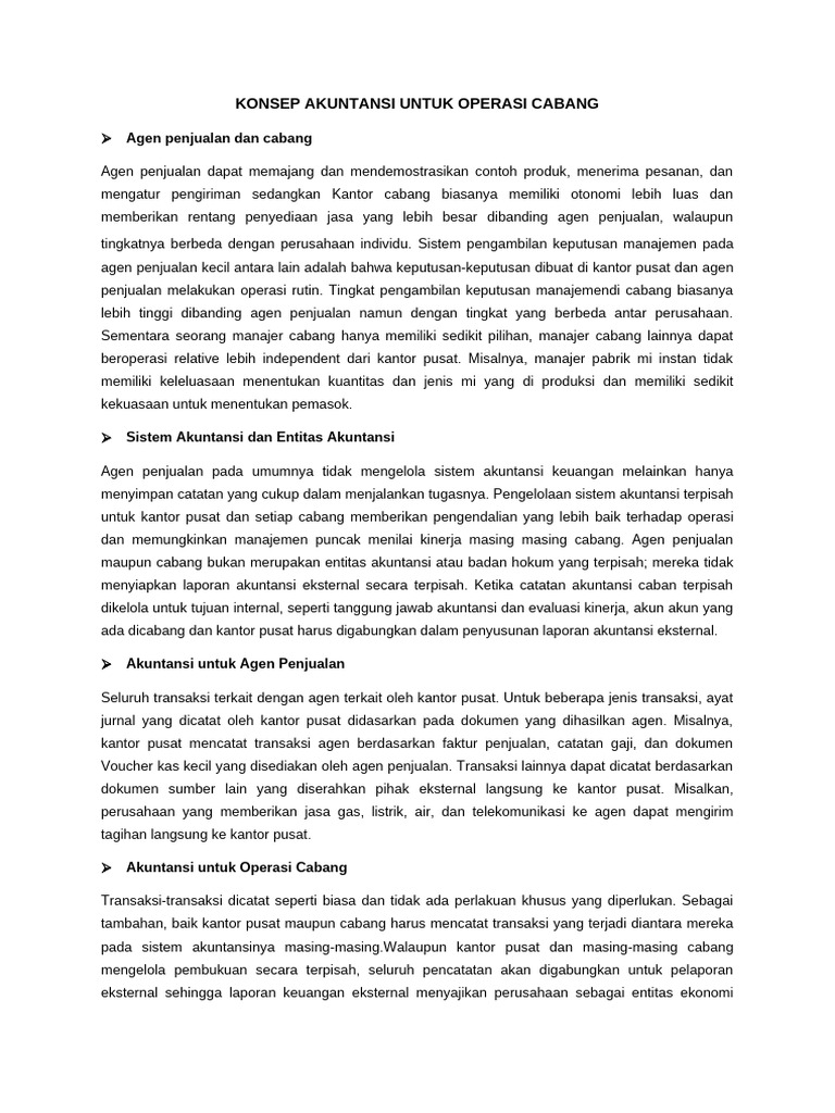 Rulli Al Vita Mahmudah 632401020181 (Konsep Akuntansi Untuk Operasi Cabang) | PDF