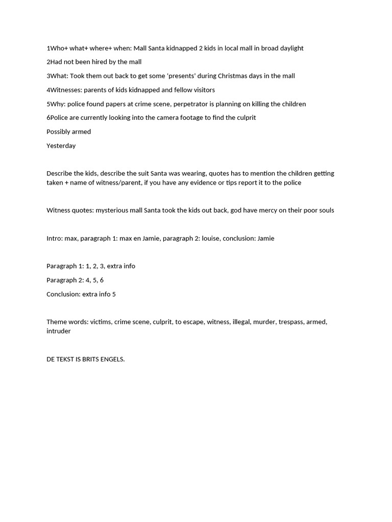 Unknown Mall Santa Kidnapped 2 Kids in Local Mall | PDF | Santa Claus | Crimes