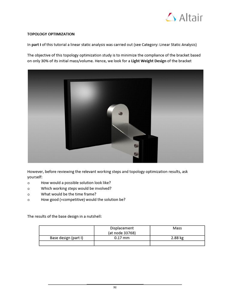 00-TV Bracket Optimization - FEA Analysis | PDF