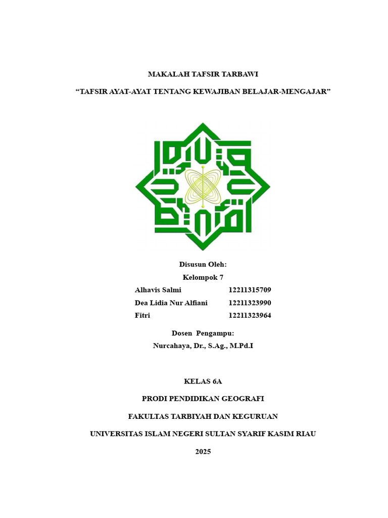 Tafsir Tarbawi Kel 7 | PDF