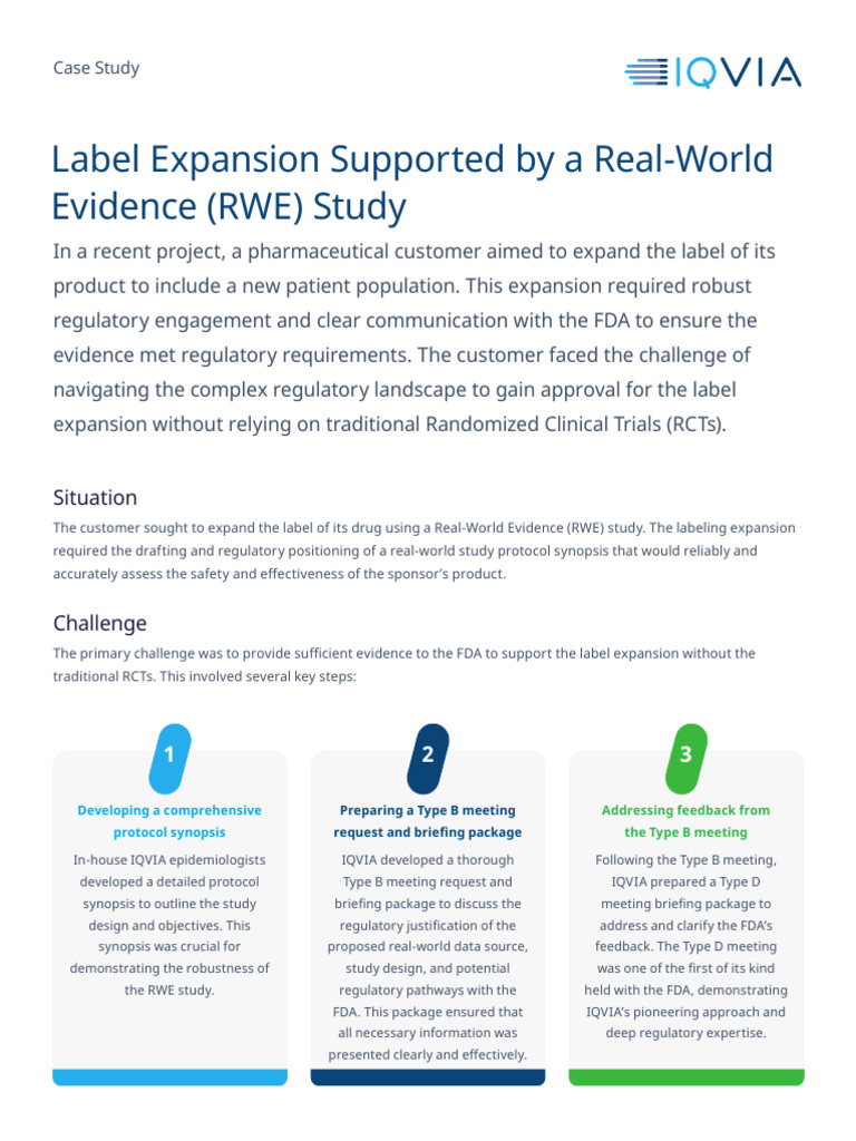 Iqvia Label Expansion Supported by Rwe Case Study 2025 | PDF | Food And Drug Administration ...