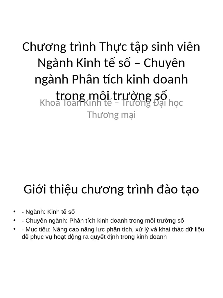 Chuong Trinh Thuc Tap PhanTichKinhDoanh | PDF