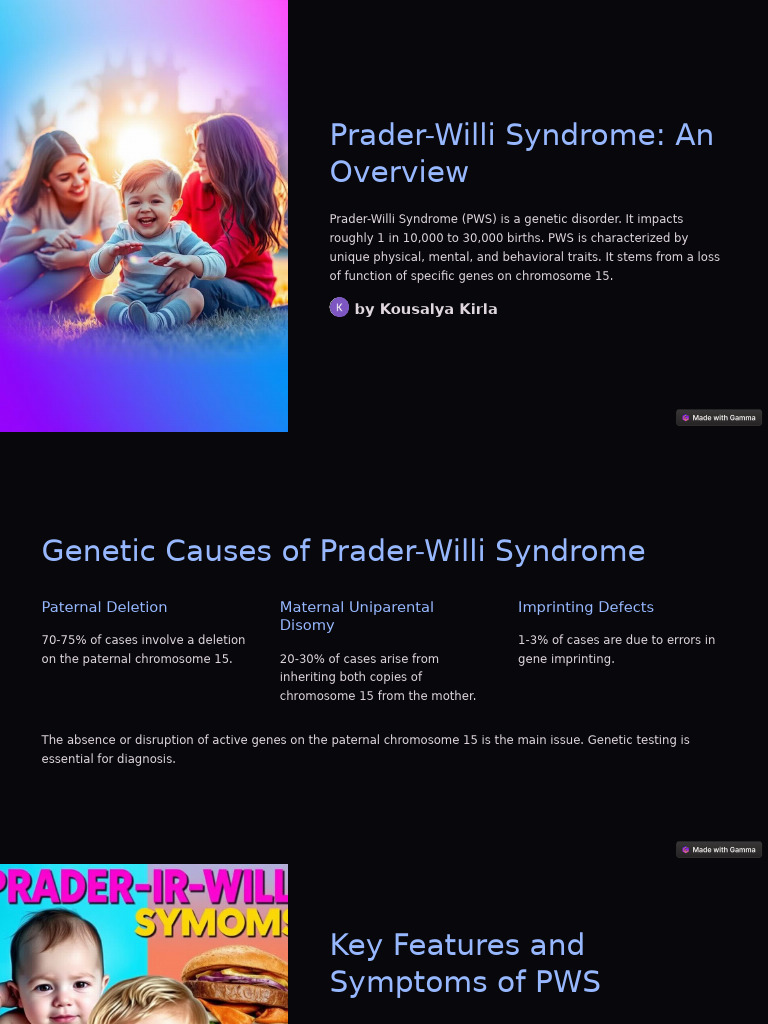 Prader-Willi Syndrome: Causes, Symptoms & Care | PDF | Diseases And ...