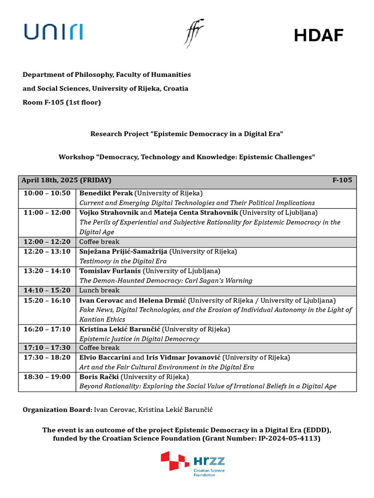 Epistemic Democracy Workshop 2025 | PDF