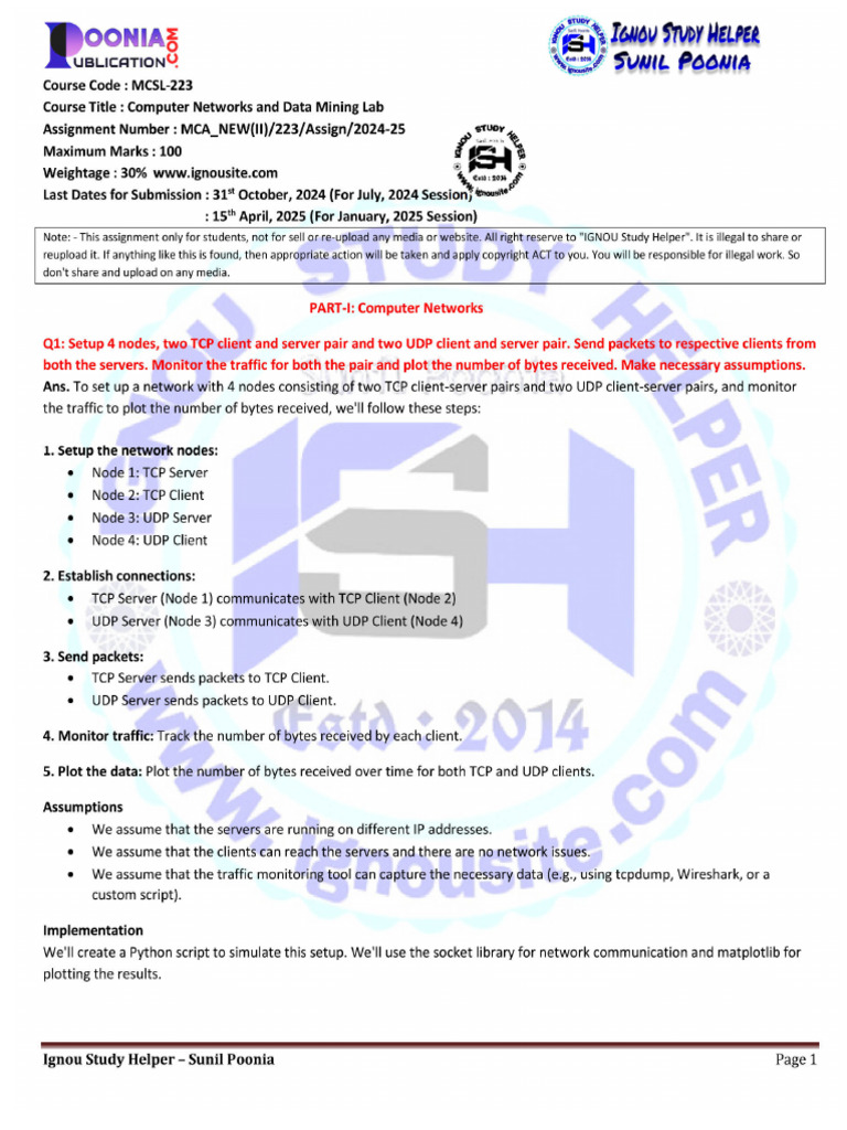 MCSL-223 2024-25 | PDF