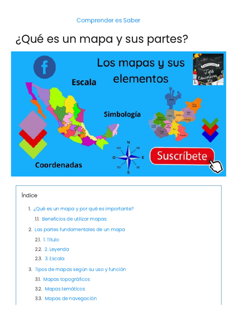 Partes y tipos de mapas explicados | PDF | Mapa | Navegación