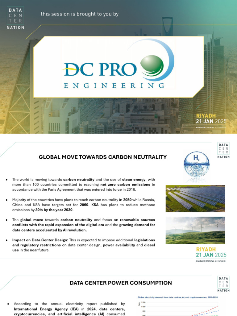 DC PRO presentation at DCN Riyadh | PDF | Data Center | Solar Power