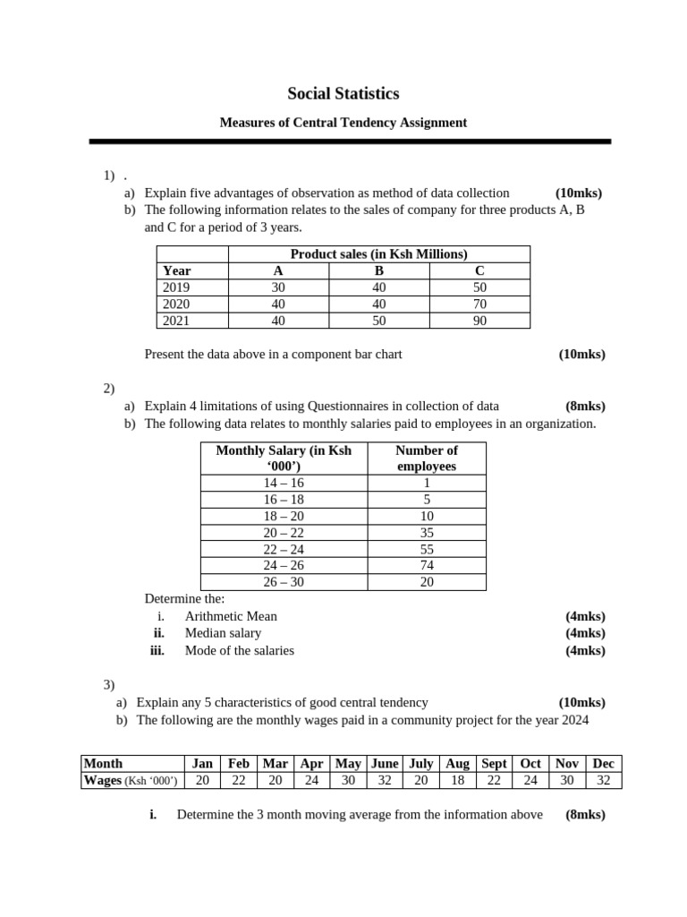 Measure of Central Tendancy | PDF | Average | Arithmetic Mean