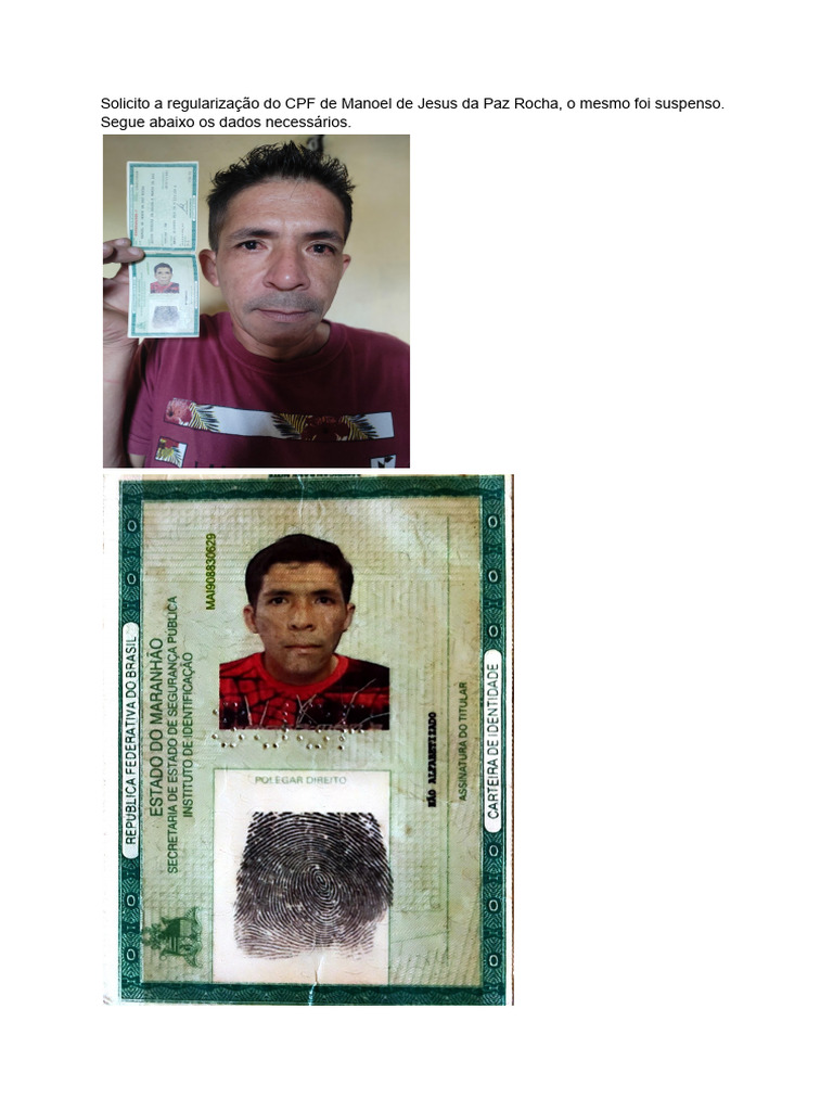 Documentos de Manoel de Jesus Da Paz Rocha | PDF