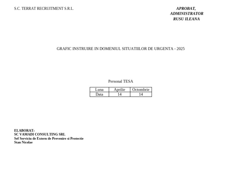 Grafic Instruire _su_sc Terrat Recruitment Srl_2025 | PDF