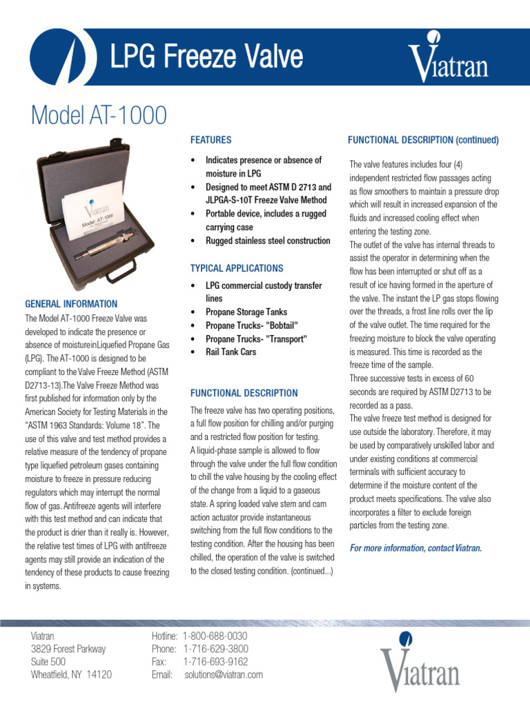At 1000 Freeze Valve Revd | PDF | Valve | Liquefied Petroleum Gas