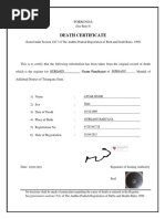 Form No. 2 Death Report Template | PDF