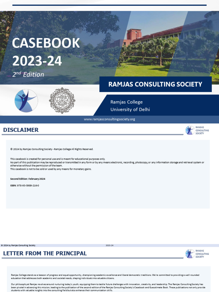 Ramjas Consulting Society Casebook 2024 | PDF | Thought | Mind