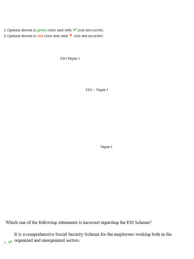 SSO Paper I 20th Feb Shift 1 | PDF | Multiple Choice | Standardized Tests