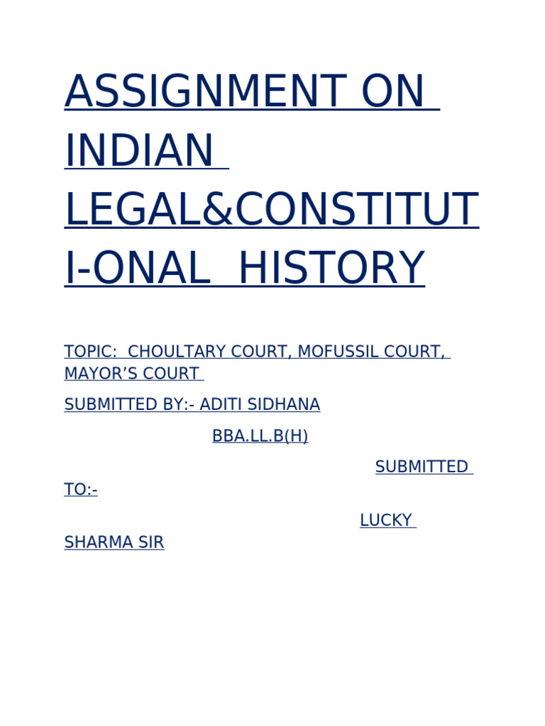 Assignment On Indian Legal | PDF | Court System Of Canada | Supreme Courts