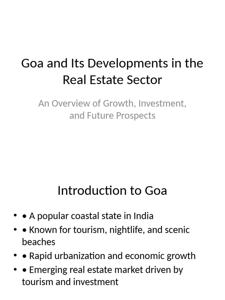 Goa Real Estate Growth Overview | PDF