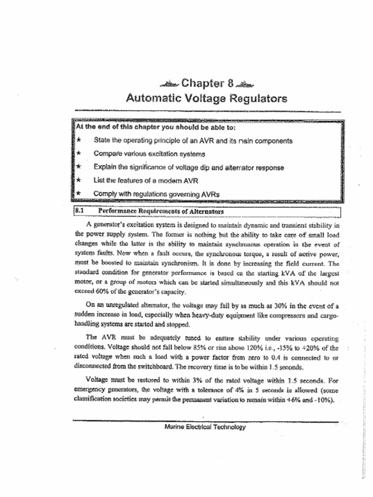 Chapter 8 - Automatic Voltage Regulators | PDF