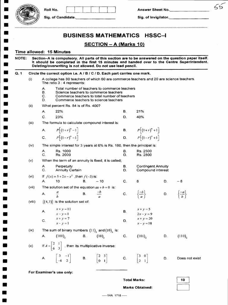 Business Mathematics | PDF