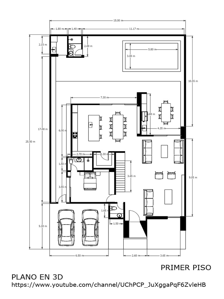 Plano de 15x25 Metros (Primer Piso) | PDF