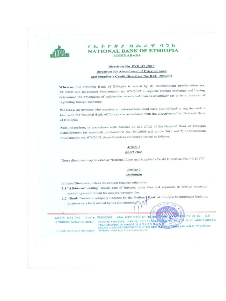 External Loan Directives | PDF