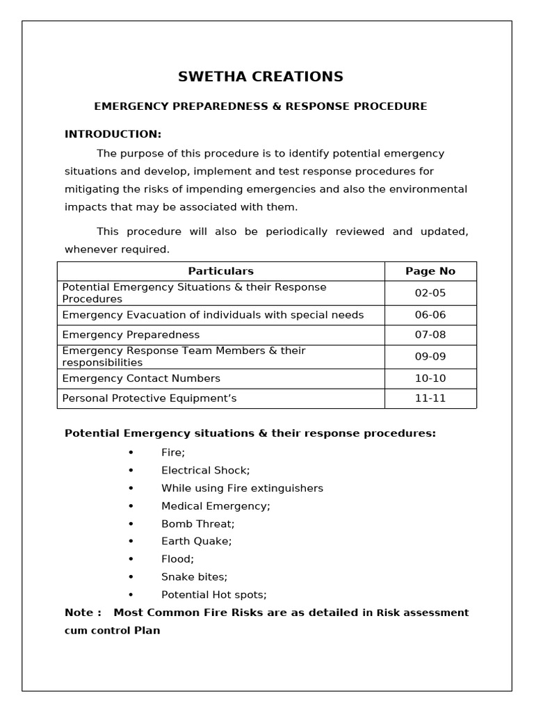 Emergency Preparedness Plan | PDF | Emergency | Emergency Management