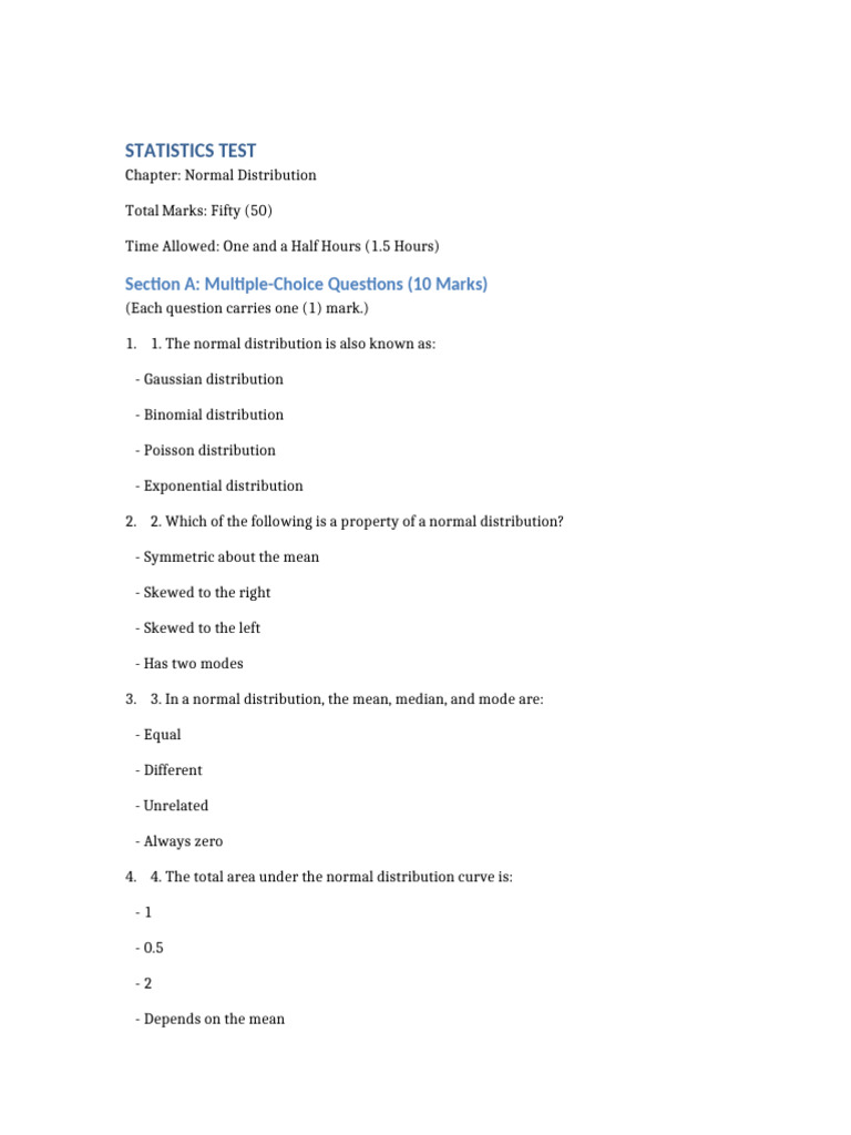 Normal Distribution Test | PDF