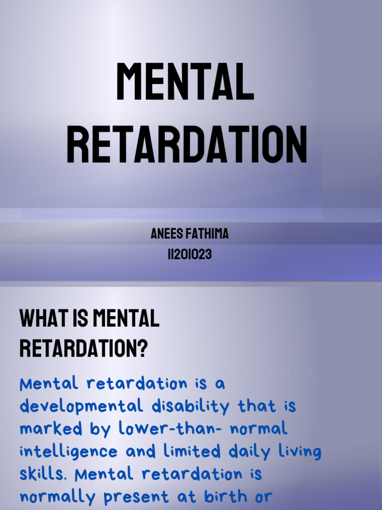 Overview of Mental Retardation Types | PDF | Intellectual Disability ...