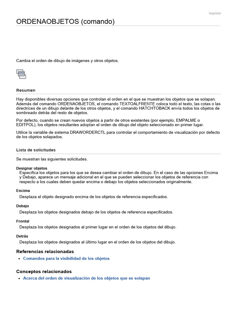 02.01 ORDENAOBJETOS (Comando) | PDF