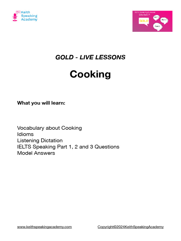 Cooking Lesson Notes Aug15 2024 | PDF | Cooking | Nutrition
