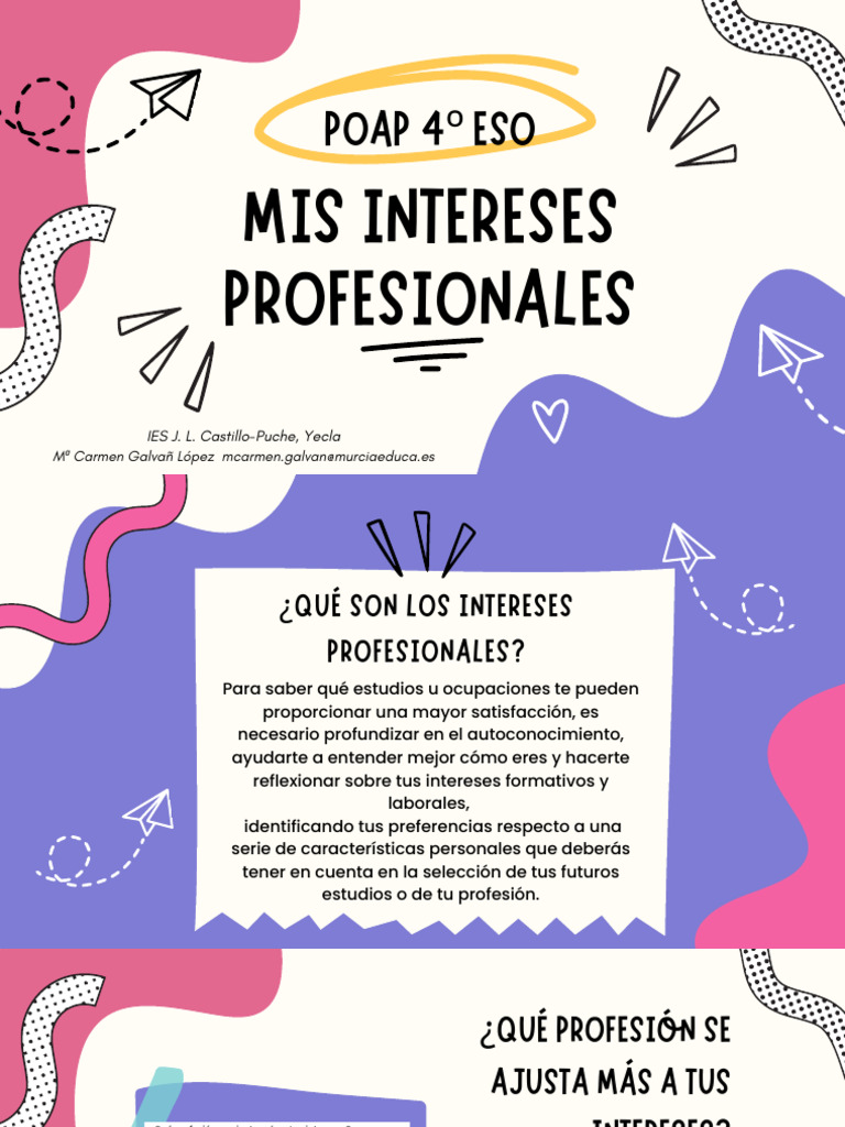 Intereses Profesionales y Personales | PDF