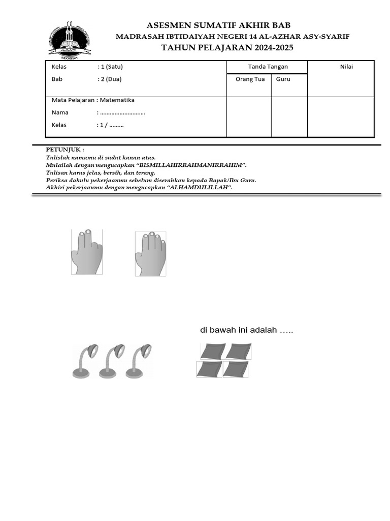 Asesmen MTK Bab 2 2024 Fix | PDF